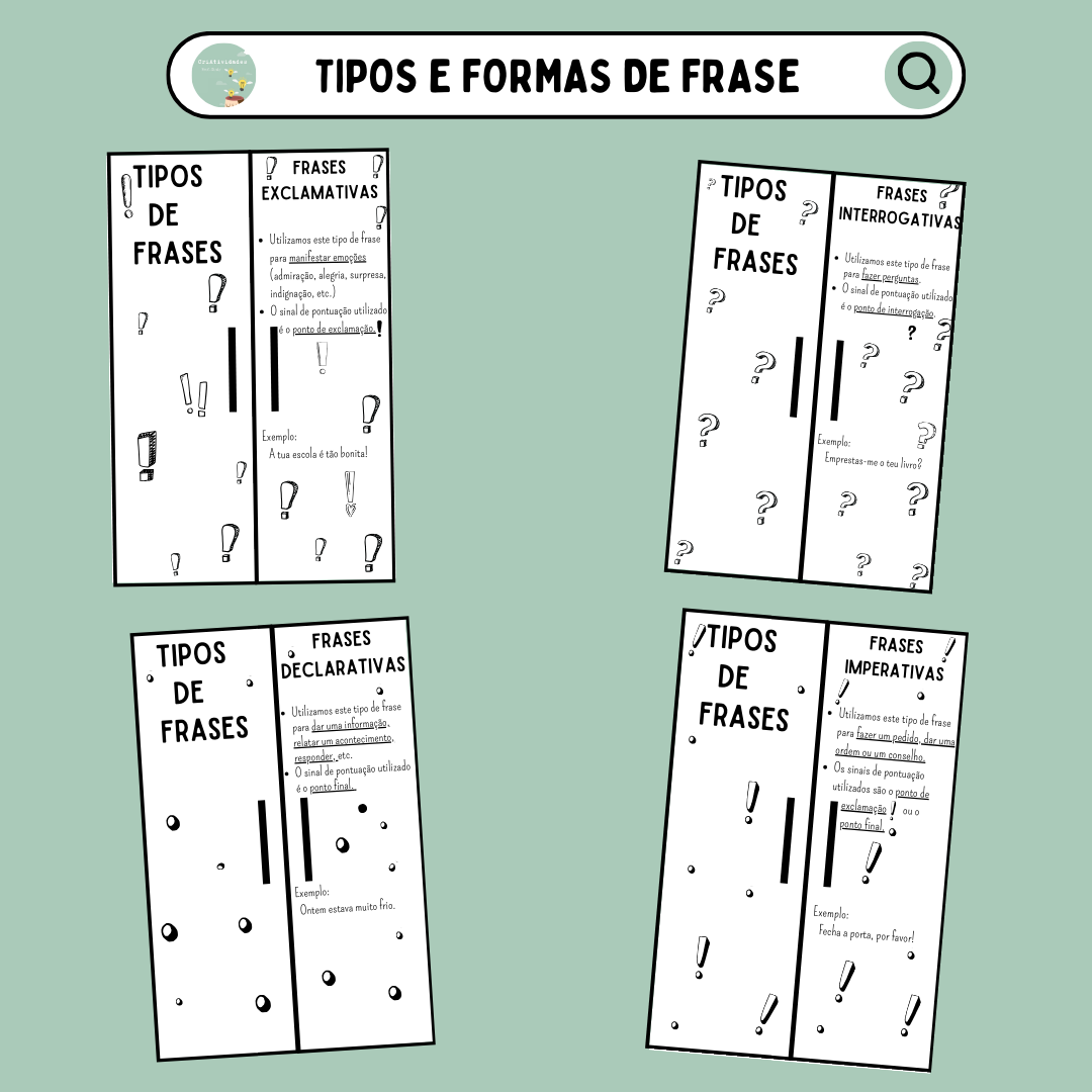 Tipos e formas de frase – profcindycriatividades